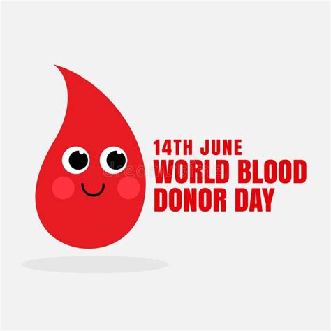Happy Blood Cartoon Face For World Blood Donor Day Stock Vector Illustration Of Blood Bank