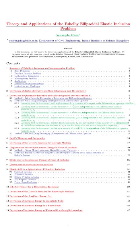 Pdf Theory And Applications Of The Eshelby Ellipsoidal Elastic Inclusion Problem