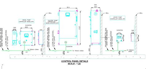Control Panel Details Of The Pump House Design Is Given In Autocad 2d