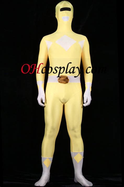 Yellow And White Lycra Spandex Unisex Zentai Suit Zt01151 6099