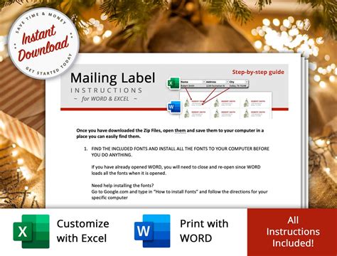 Printable Christmas Return Address Labels Christmas Return Labels