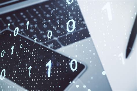 Premium Photo Double Exposure Of Creative Abstract Binary Code