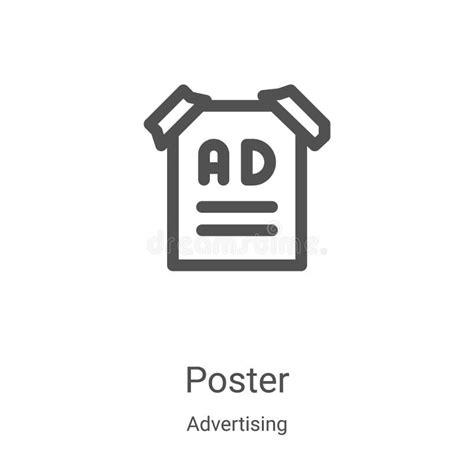 Poster Icon Vector From Advertising Collection Thin Line Poster Outline Icon Vector