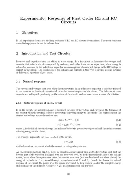 Step Response Lab Pdf Electrical Network Capacitor