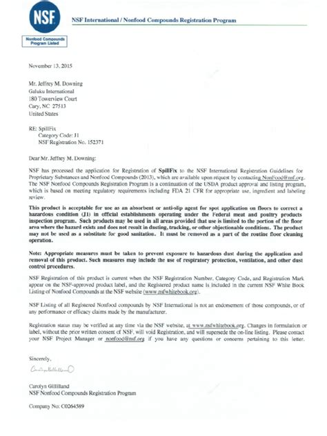 Nsf Certification Pdf