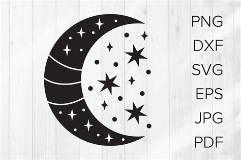Moon And Stars Svg Cut File Magic Graphic By Tori Card Store