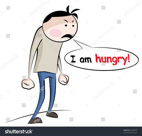 Angry Hungry Person Stock Vector Illustration 54620476 Shutterstock
