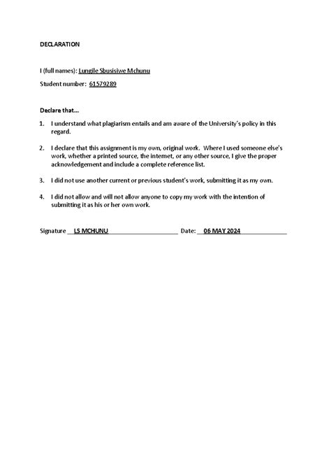 ISC Assignment 2 ISC ASSGNMENT 4 DECLARATION I Full Names