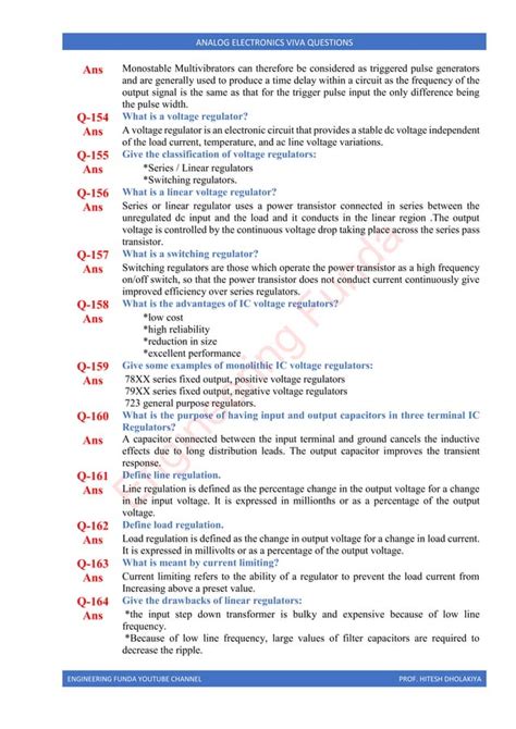 Analog Electronics Interview And Viva Questions Pdf