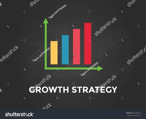 Grwoth Strategy Chart Illustration Colourful Bar Stock Vector Royalty