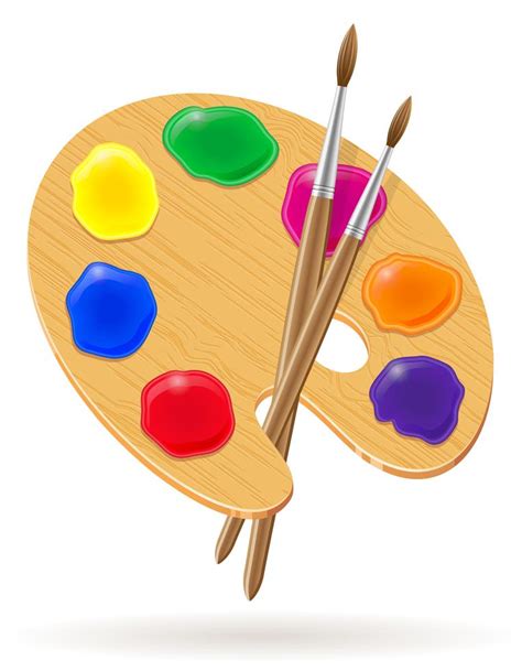 Palette Pour Peintures Et Illustration Vectorielle Pinceau 490613 Art