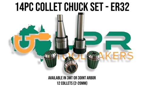 Lpr Toolmakers Boxed Er32 Collet Chuck Set [2 20mm] 12 Collets
