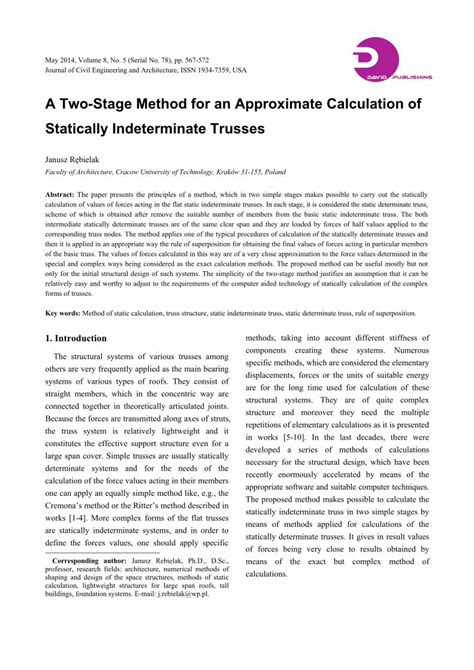 Pdf A Two Stage Method For An Approximate Calculation Of · A Two