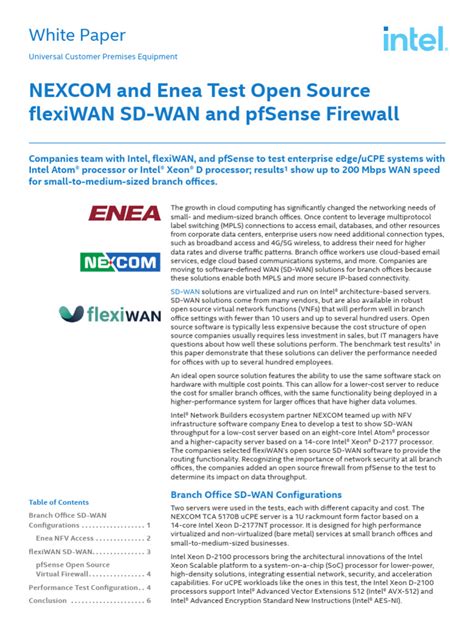 Nexcom And Enea Test Open Source Flexiwan Sd Wan And Firewall Pdf