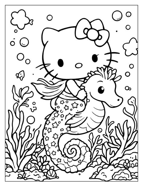 15 Free Hello Kitty Mermaid Coloring Pages Pdf Printables Freentable