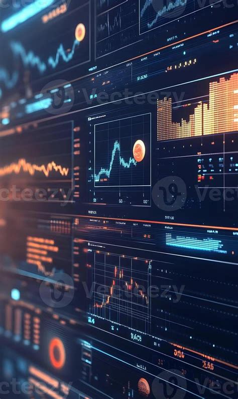 Financial Data Analytics Interface Displays Stock Charts Graphs And