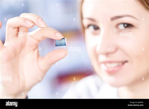 Woman With Integrated Circuit Concept Design Stock Photo Alamy