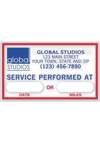 Personalized Service Performed Removable Windshield Label Dfs1690f