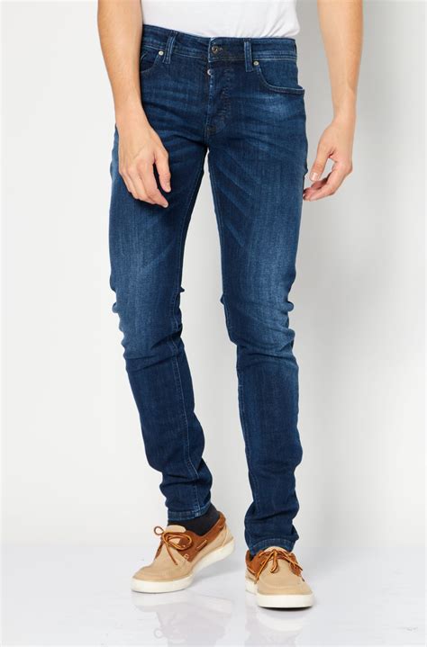 Buy Diesel Men Slim Skinny Fit Wash Stretchable Jeans Navy Online