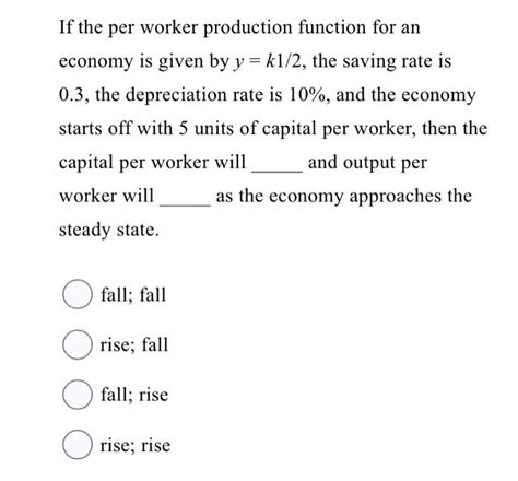 solved if the per worker production function for an economy