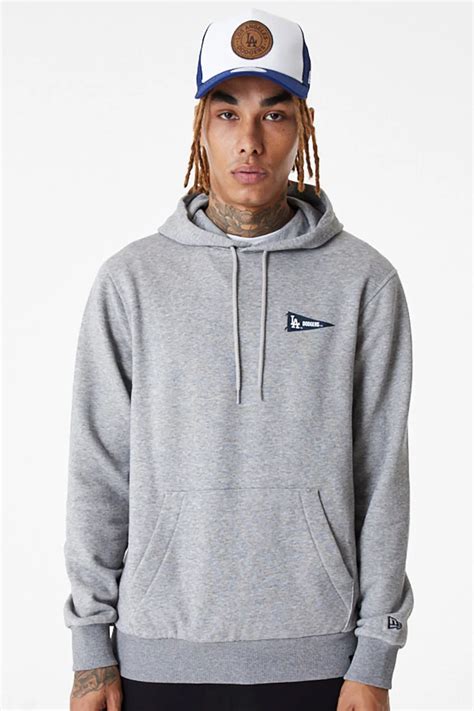 New Era La Dodgers Mlb Flag Graphic Hoodie Grey 60416436