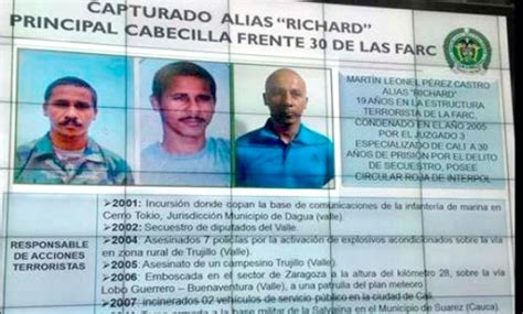 Colombia Captura Al Jefe De Narcotráfico Del Frente 30º De Las Farc