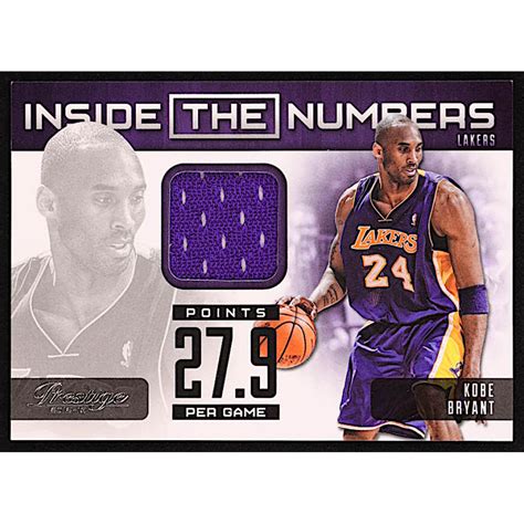 Kobe Bryant 2012 13 Prestige Inside The Numbers Materials 2 Pristine