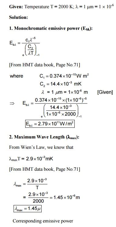 Solved Problems Heat And Mass Transfer Radiation