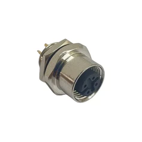 Conector Pasamuros M12 4 Pines Hembra Soldable Meses Sin Intereses