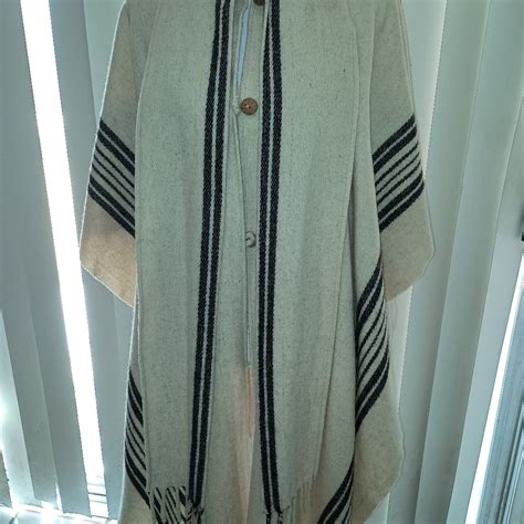 Mexican Wool Blanket Poncho Cape Gem