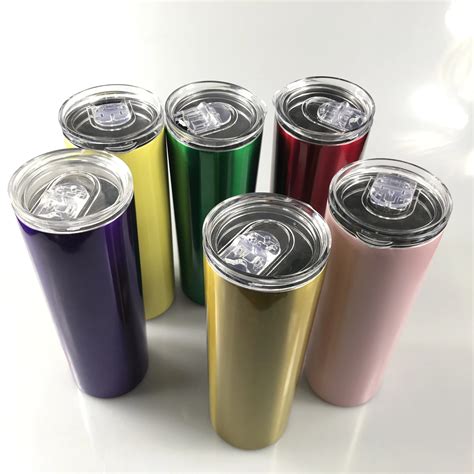 Skinny Tumblers 20 Oz Stainless Steel Double Wall Water Cups Insulated