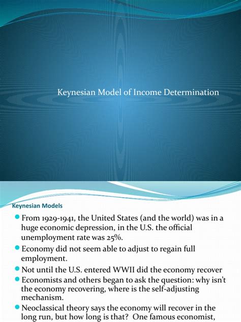 Keynesian Income Determination Model Pdf Economics Consumption