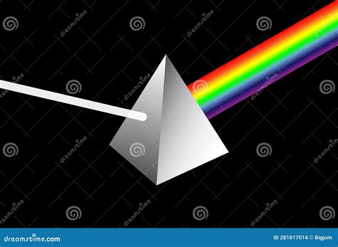 Spectrum Light Passing Through A Triangular Prism Vector Illustration Stock Illustration