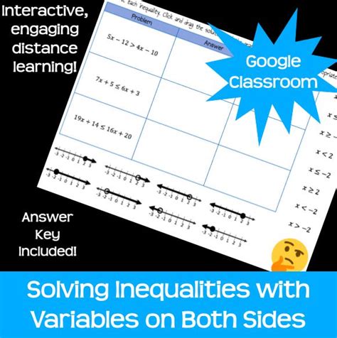 Inequalities With Variables On Both Sides Google Classroom Distance