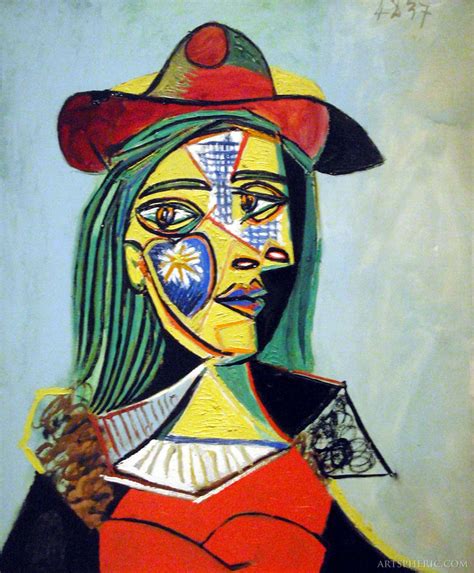 Pablo Picasso Woman In Hat And Fur Collar Portrait Of Flickr