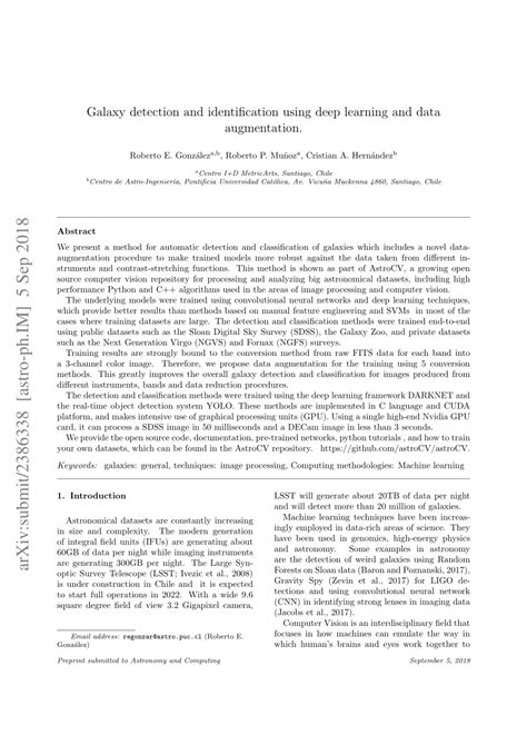 Pdf Galaxy Detection And Identification Using Deep Learning And Data