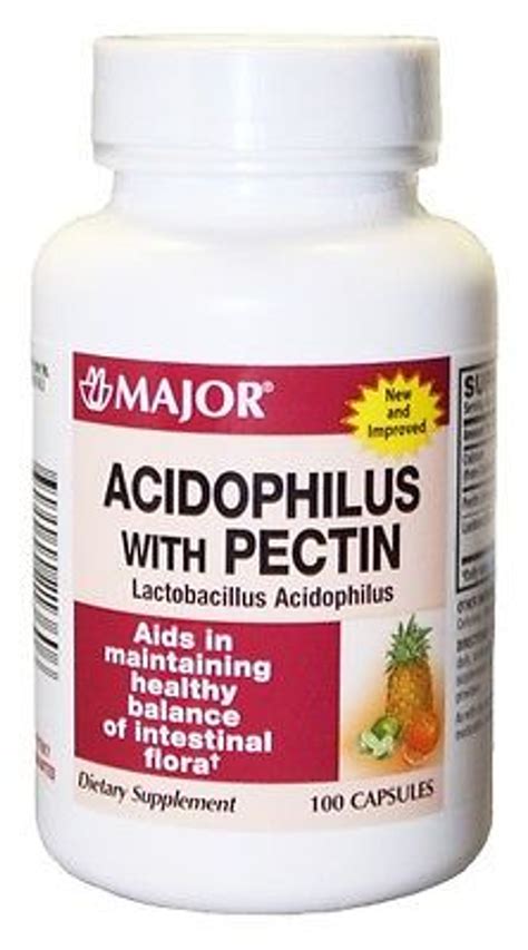 Major Acidophilus With Pectin Capsules 100 Ct