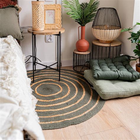 Килим Юта памучен ф90см кръг зелен A35940000 ⋆ Masterhaus