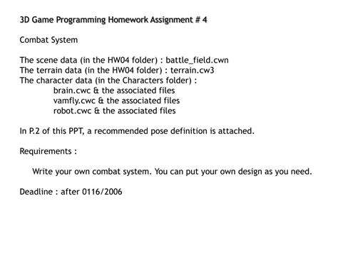 Ppt 3d Game Programming Homework Assignment 4 Combat System