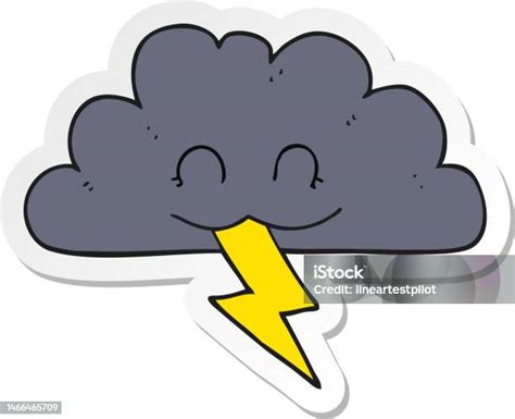 Autocollant Dun Nuage Dorage De Dessin Animé Vecteurs Libres De Droits