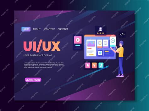 Premium Vector Gradient Uiux Landing Page Template
