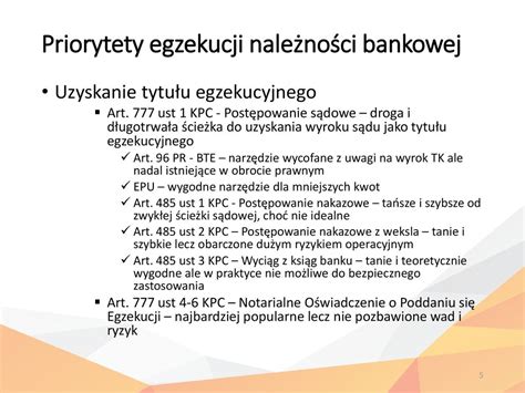 Agenda Priorytety egzekucji należności bankowej ppt pobierz