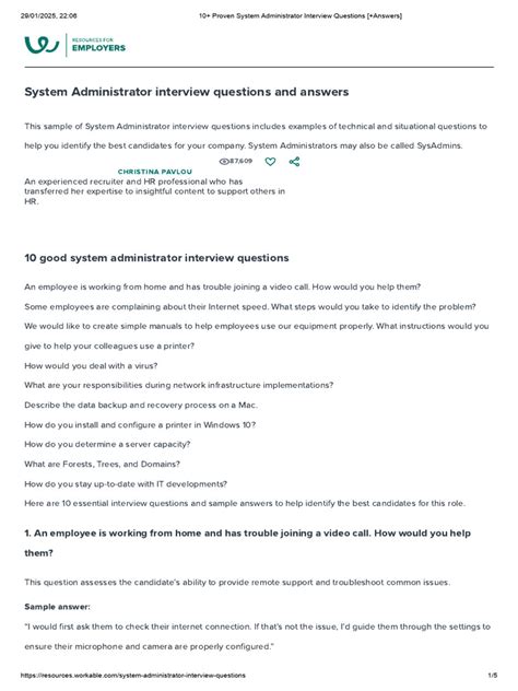 10 Proven System Administrator Interview Questions Answers Pdf