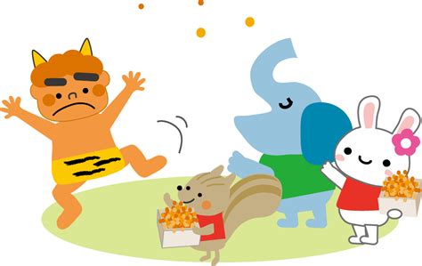 節分豆まきのイラスト 無料イラスト