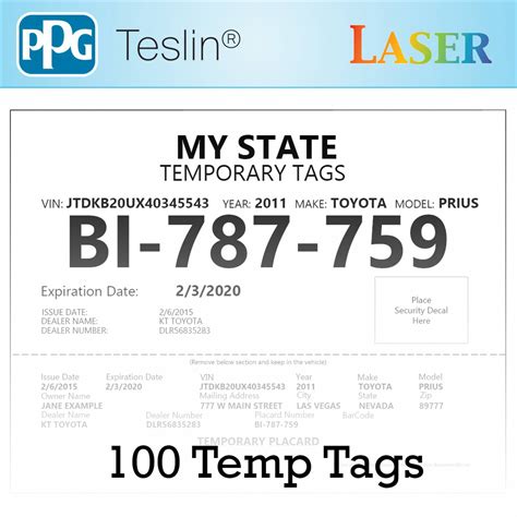 Printable Temporary License Plate Template Mom Printable