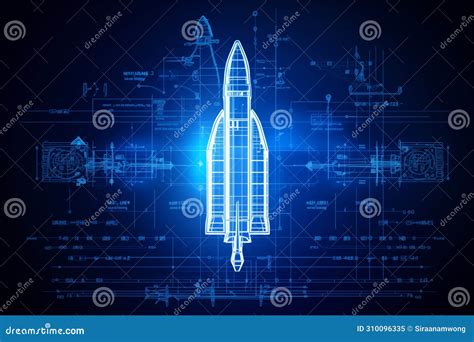 Spacecraft Engineering Blueprint By Generative Ai Stock Illustration