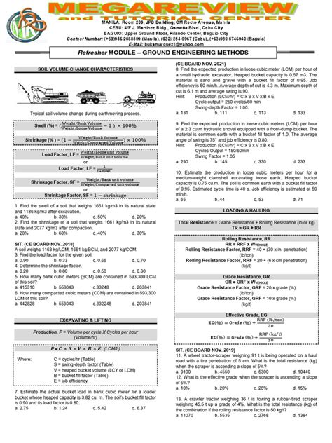 Refresher Module Ground Engineering Methods A2024 Pdf Loader Equipment Volume