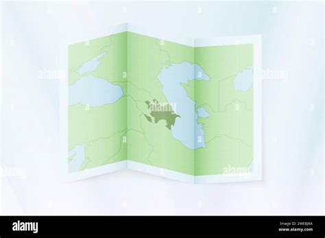 Azerbaijan Map Folded Paper With Azerbaijan Map Vector Illustration