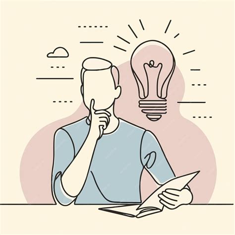 Hand Drawn Man Thinking Smart Premium Ai Generated Vector