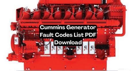 Cummins Generator Fault Codes List 781 2972 1845 1448 1312 1464